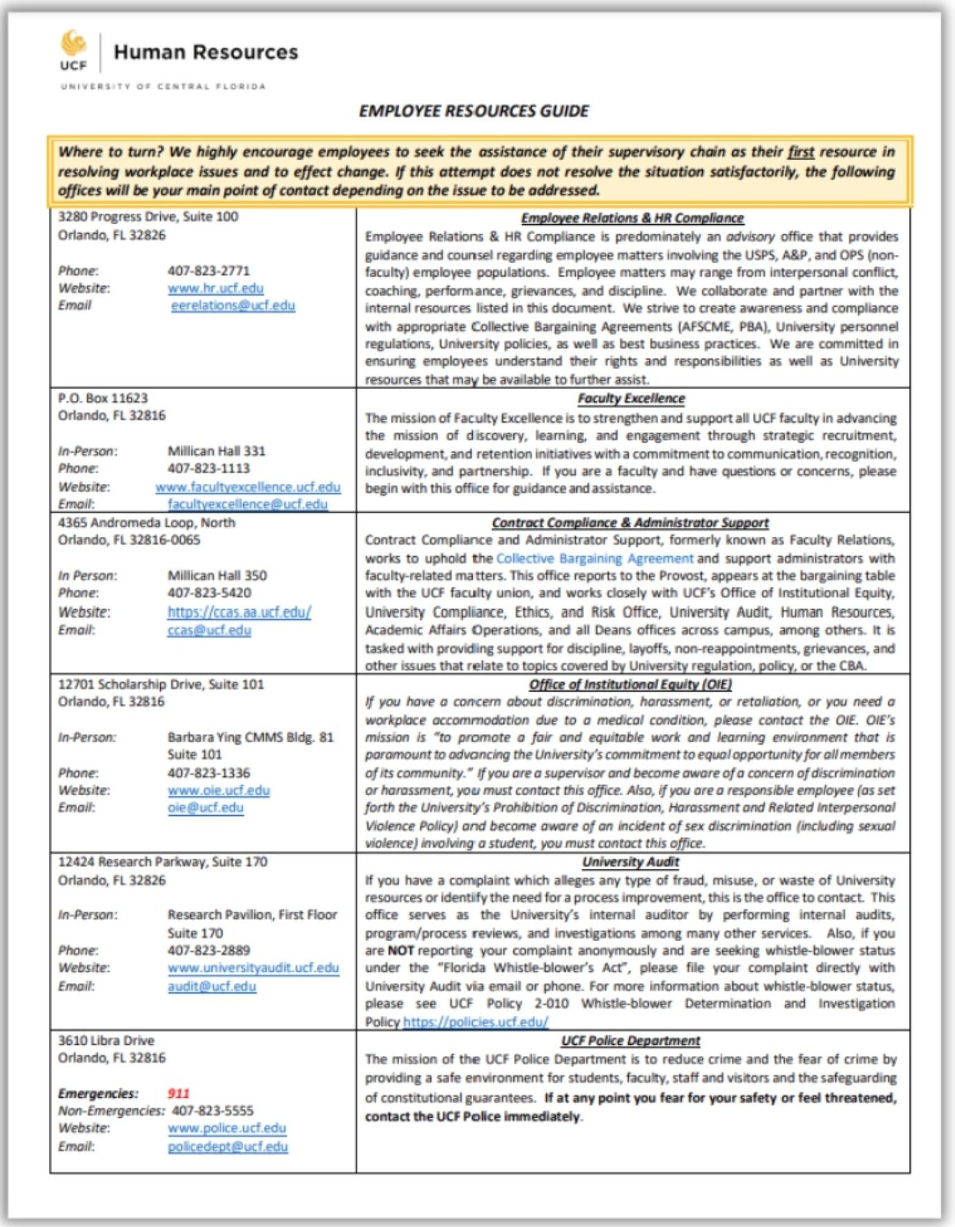 Employee Relations & HR Compliance - UCF Human Resources